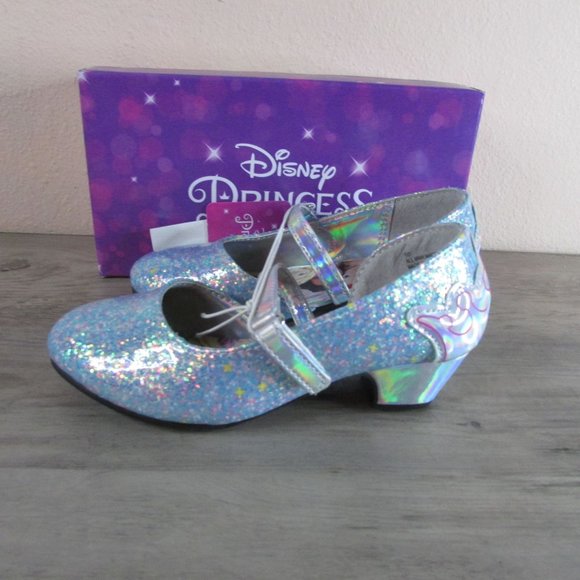 Disney | Shoes | Disney Toddler Girls Princess Ballet Heel Flats Silver ...